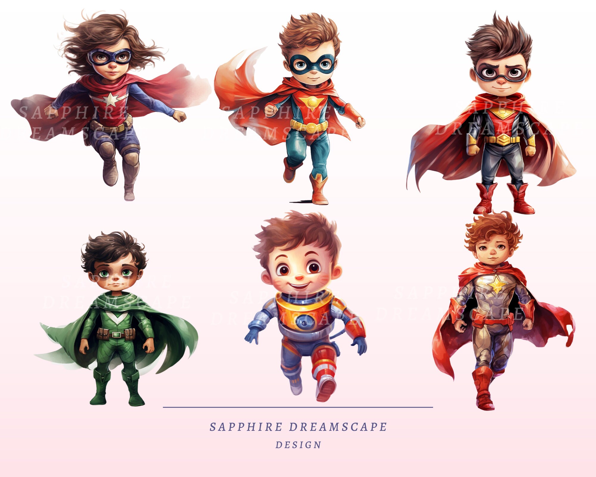 20 Superhero Kids Clipart, High Quality Transparent Pngs, Instant ...