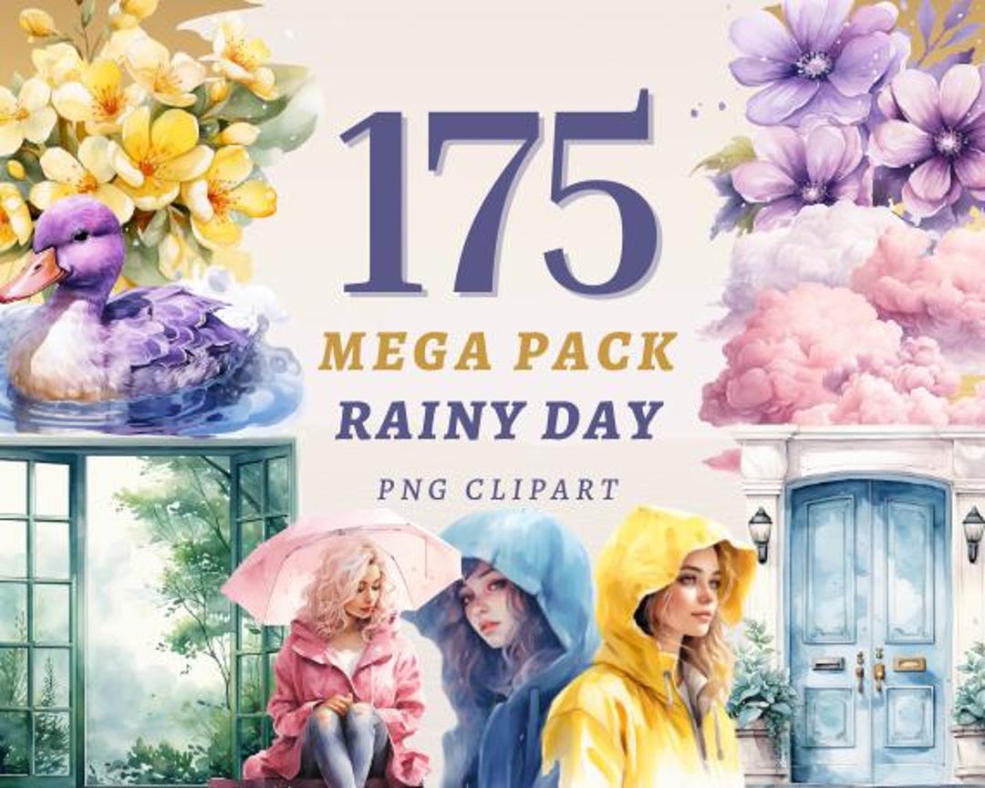 175 Rainy Day Clipart Megapack, High Quality Transparent Pngs, Instant ...