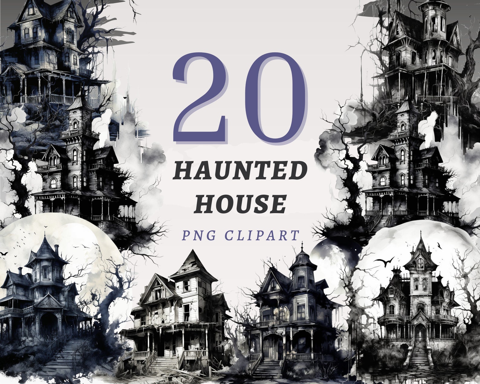 20 Haunted Houses Clipart, High Quality Transparent Pngs, Instant ...
