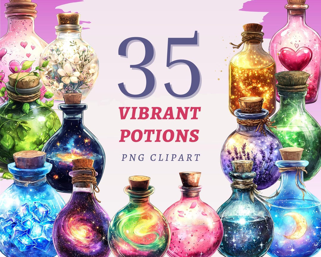 35 Vibrant Potions Clipart, High Quality Transparent Pngs, Instant ...