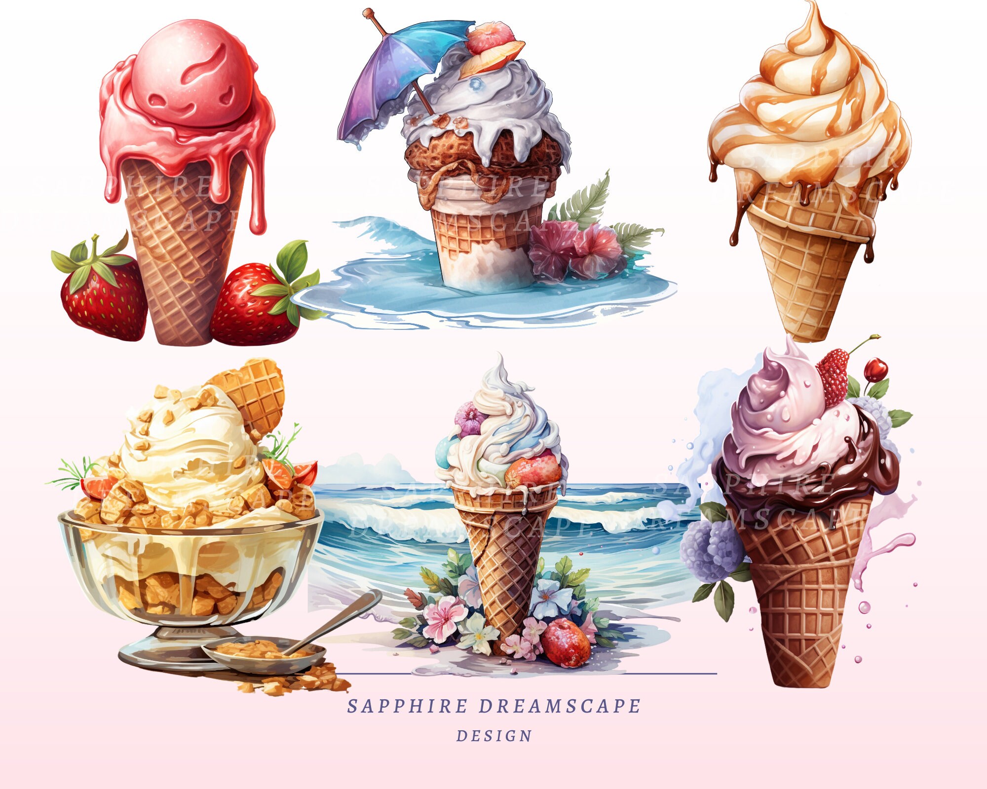 30 Beach Ice Cream Clipart, High Quality Transparent Pngs, Instant ...