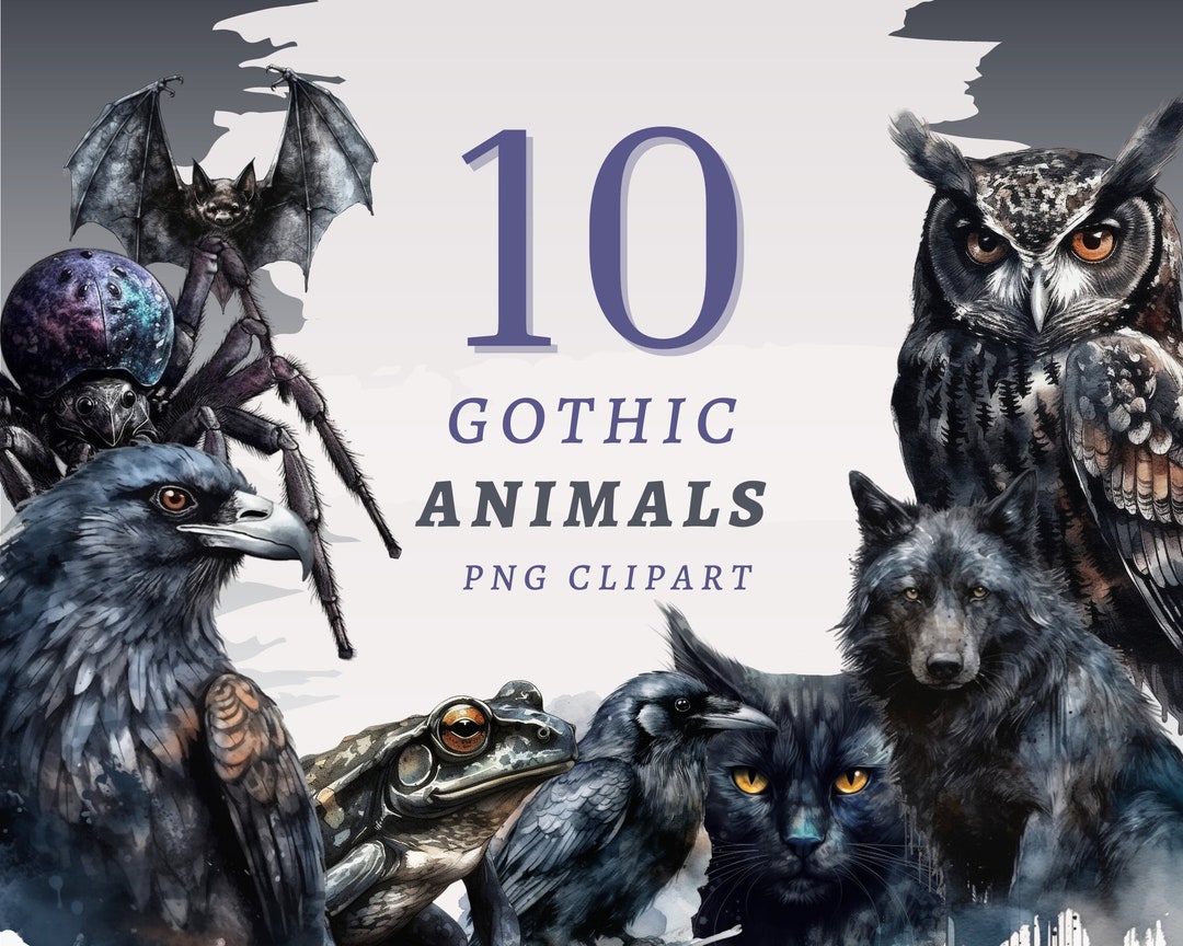 10 Gothic Animals Clipart, High Quality Transparent Pngs, Instant ...