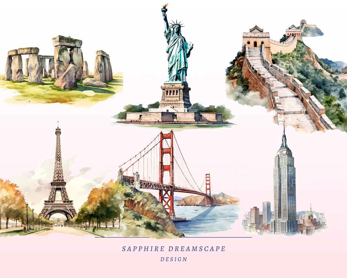 50 World Landmarks Clipart, High Quality Transparent Pngs, Instant ...