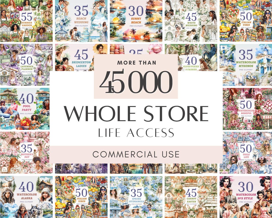 Whole Shop Unlimited Clipart PNG Bundle - Lifetime Access to 45.000 ...