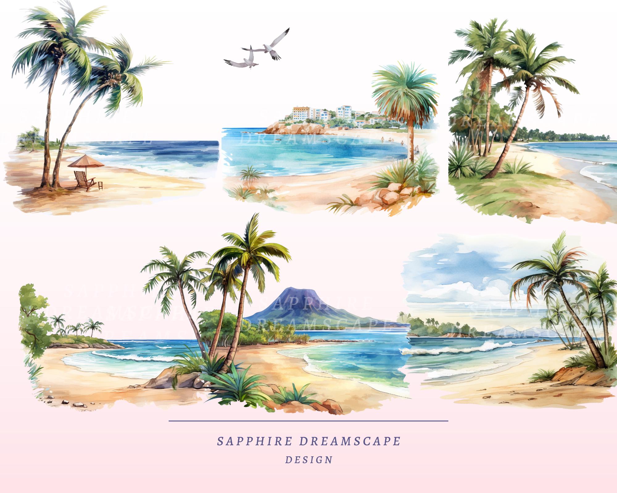 20 Beach Scene Clipart, High Quality Transparent Pngs, Instant Download ...