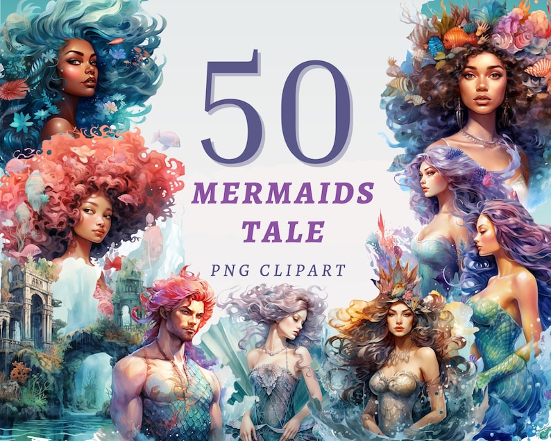 50 Mermaids Tale Clipart High Quality Transparent Pngs - Etsy