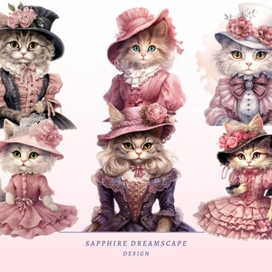 40 Pink Victorian Kitty Clipart, High Quality Transparent Pngs, Instant ...