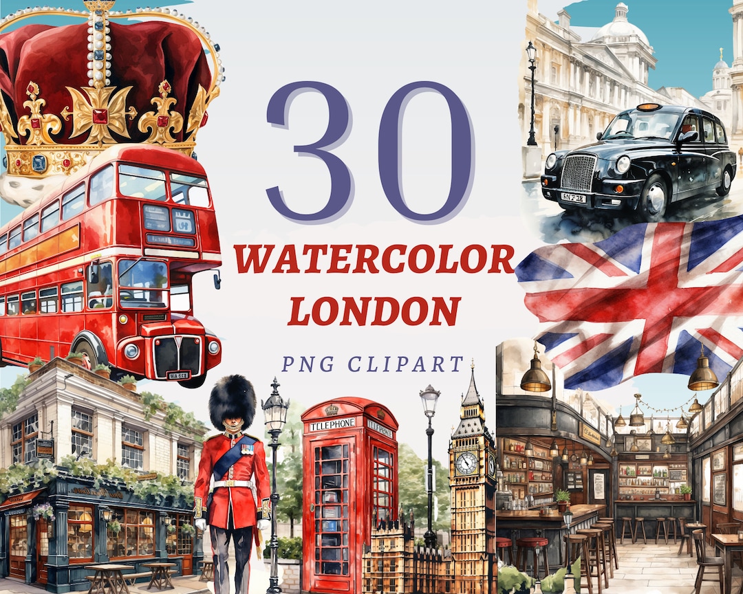 30 Watercolor London Clipart, High Quality Transparent Pngs, Instant ...