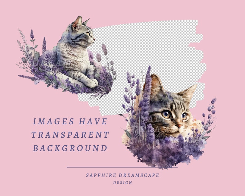 20 Lavender Cats Clipart High Quality Transparent Pngs With - Etsy