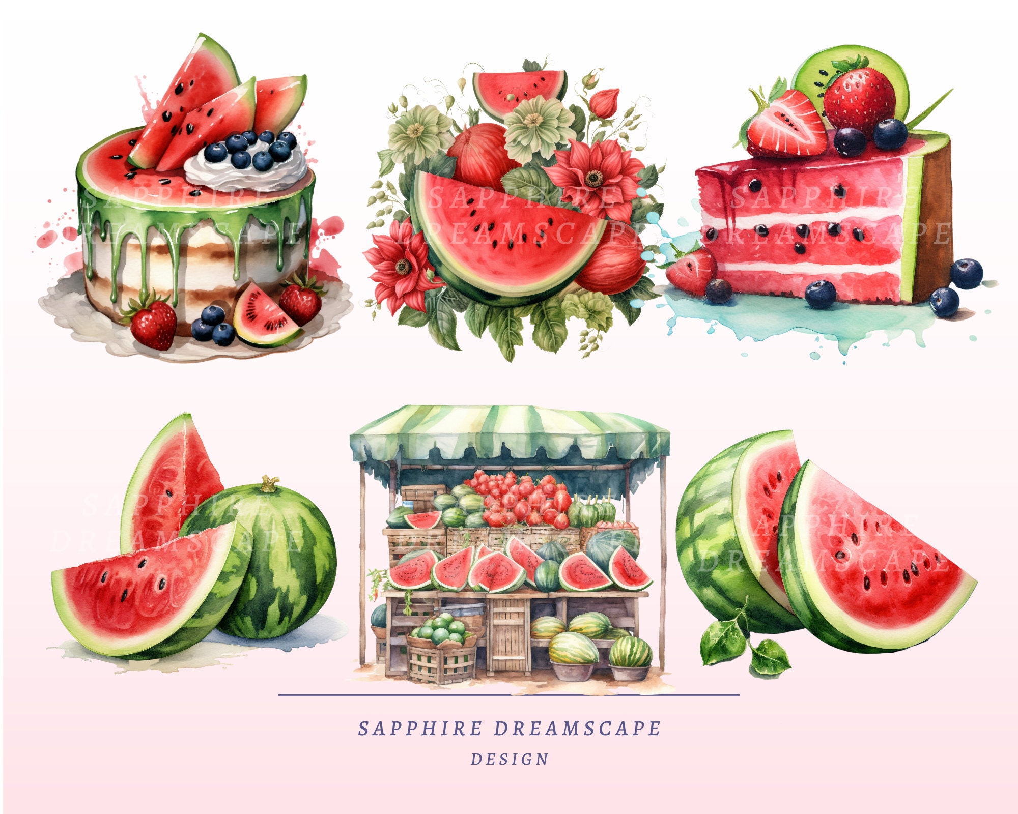 45 Watercolor Watermelon Clipart, High Quality Transparent Pngs ...