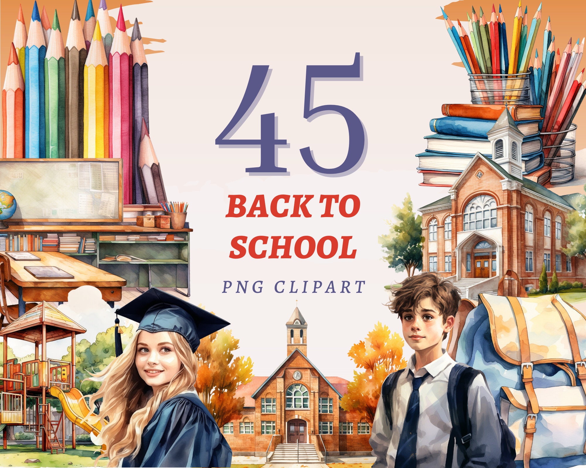 45 Back to School Clipart, High Quality Transparent Pngs, Instant ...