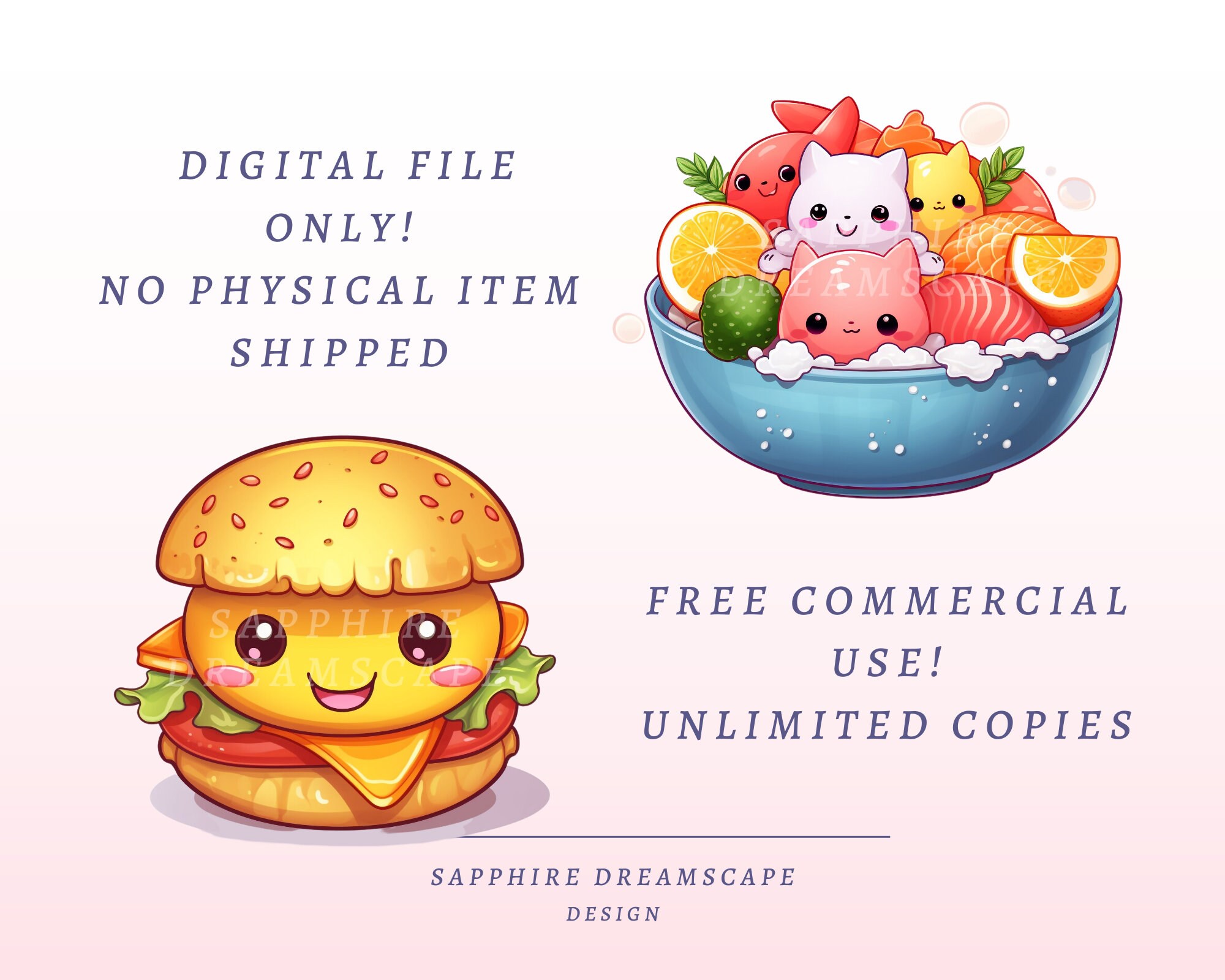 50 Kawaii Food Clipart, High Quality Transparent Pngs, Instant Download ...
