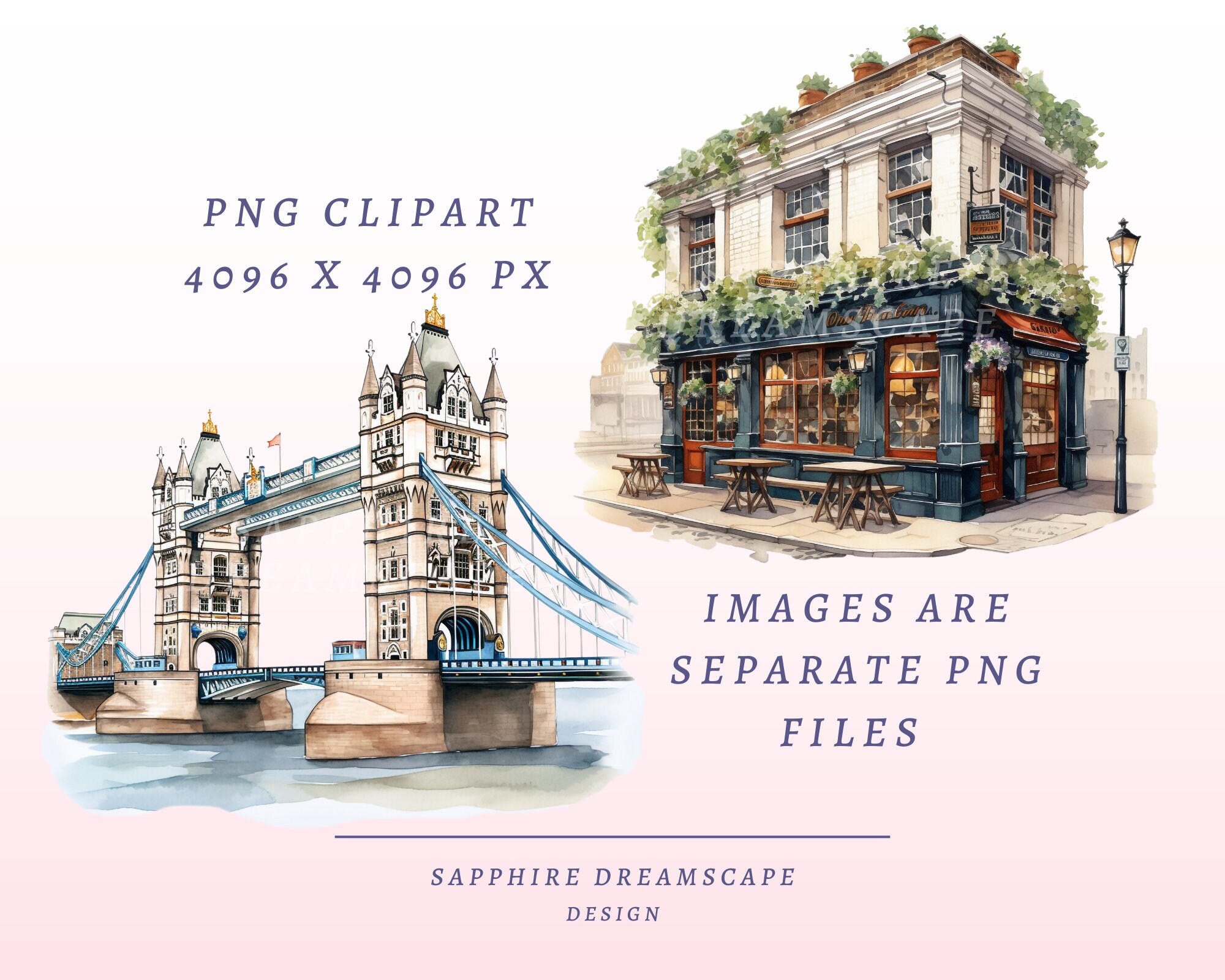 30 Watercolor London Clipart, High Quality Transparent Pngs, Instant ...