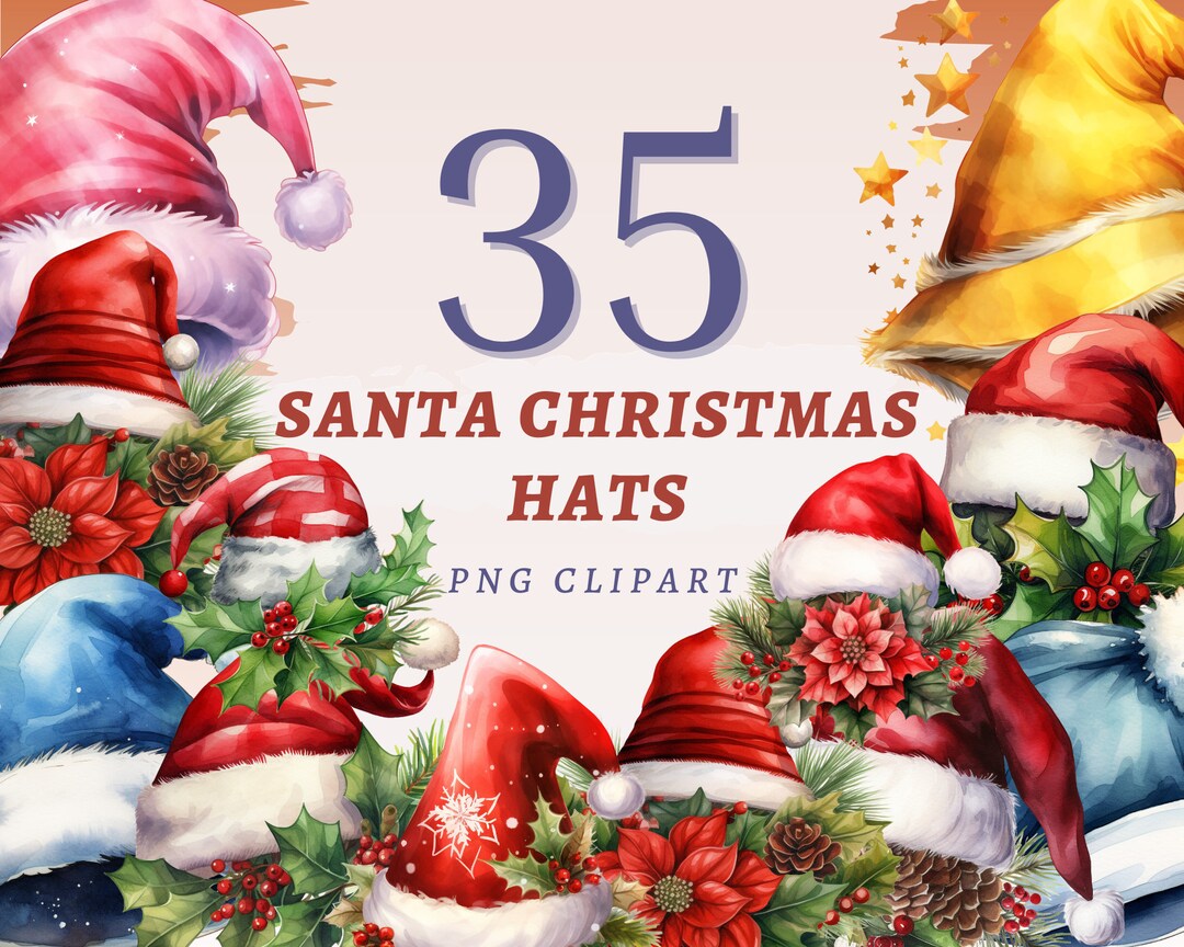 35 Santa Hats Clipart, High Quality Transparent Pngs, Instant Download ...