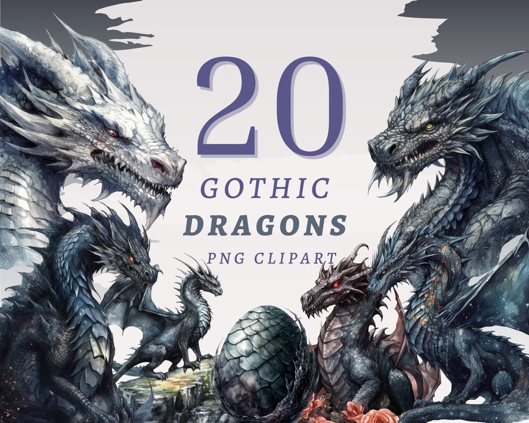 20 Gothic Dragons Clipart, High Quality Transparent Pngs, Instant ...