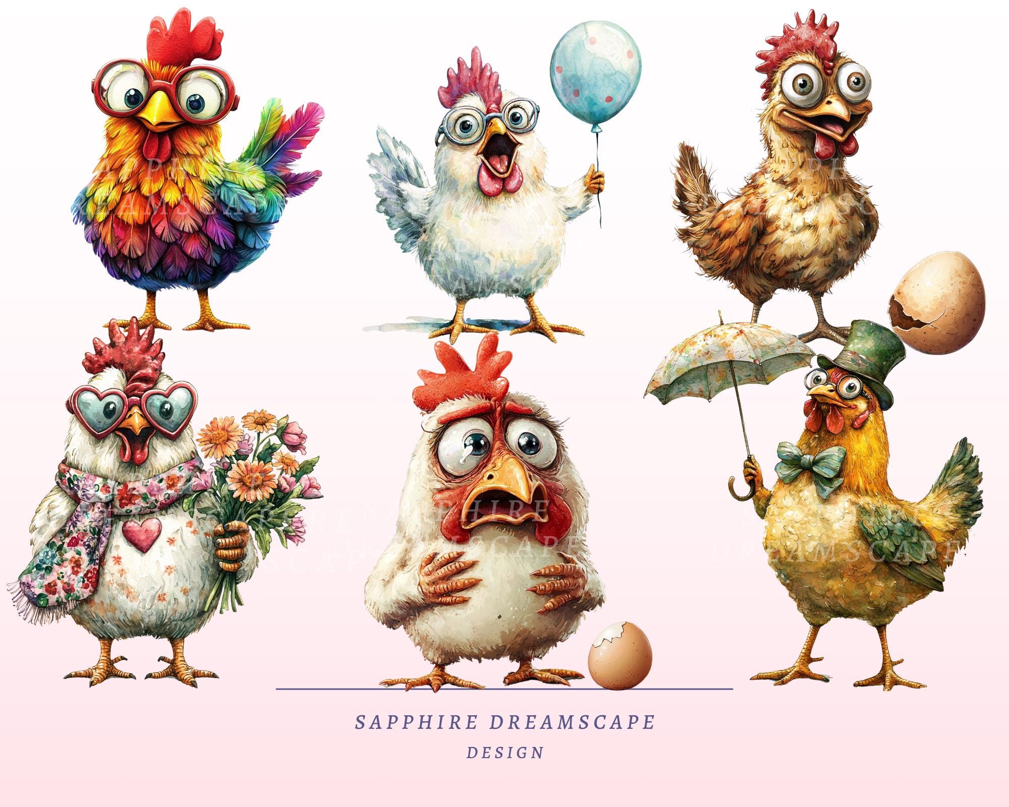 30 Quirky Chicken Clipart, High Quality Transparent Pngs, Instant ...