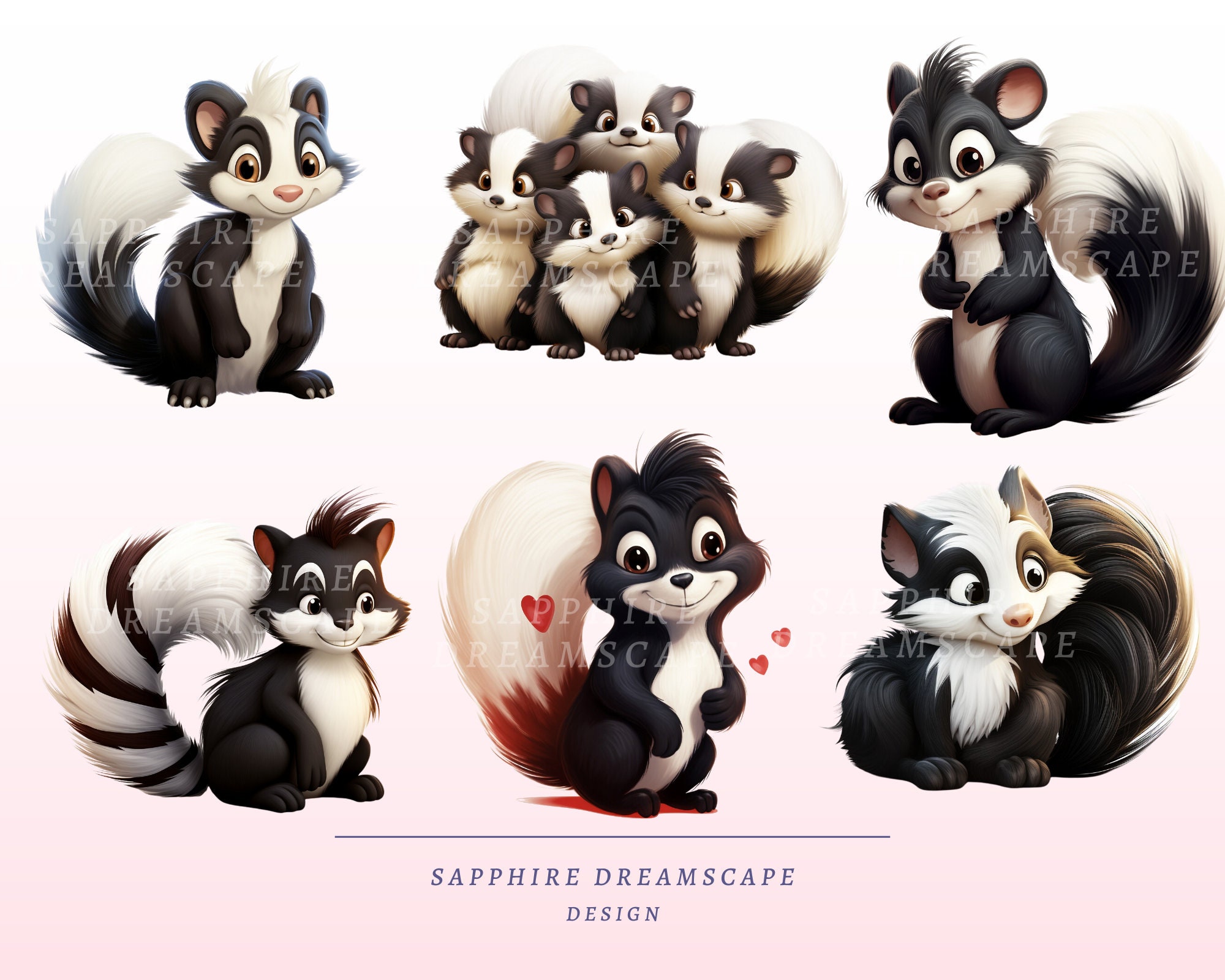 40 Sweet Skunks Clipart, High Quality Transparent Pngs, Instant ...