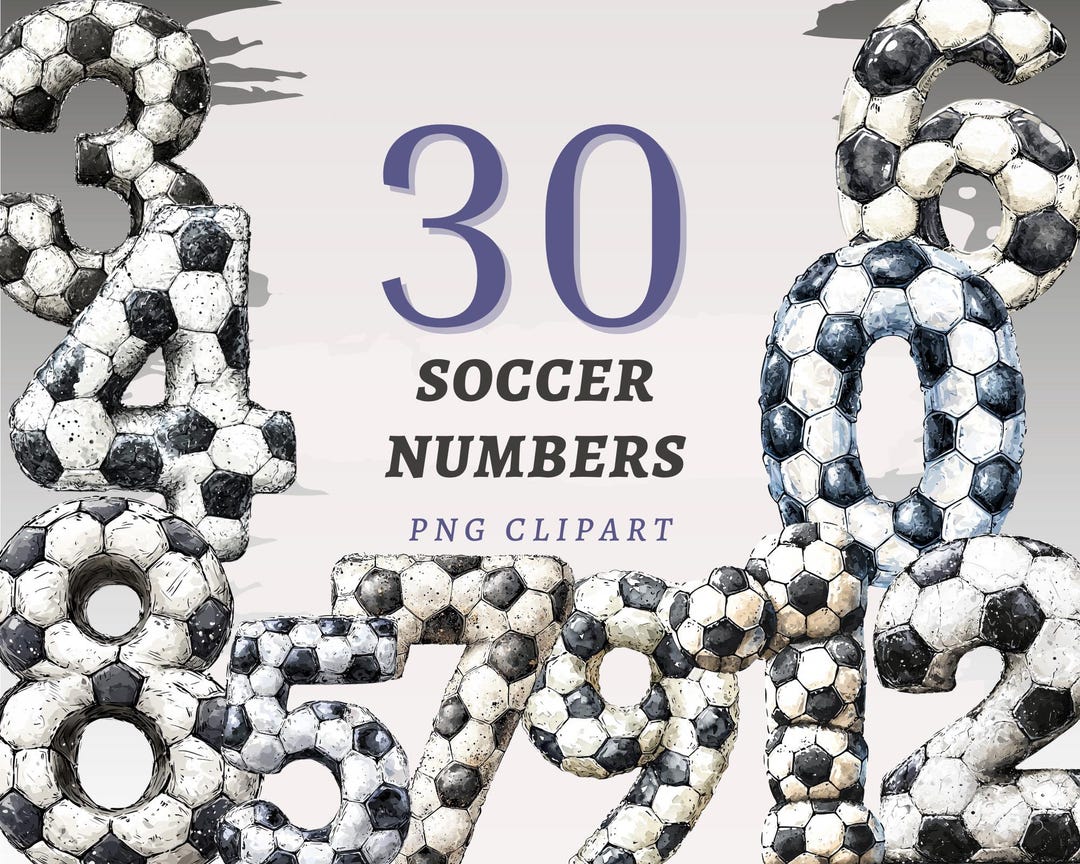 30 Soccer Numbers Clipart, High Quality Transparent Pngs, Instant ...