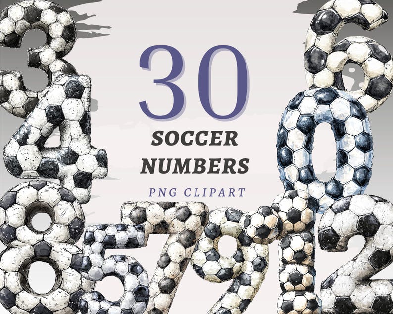 30 Soccer Numbers Clipart, High Quality Transparent Pngs, Instant ...