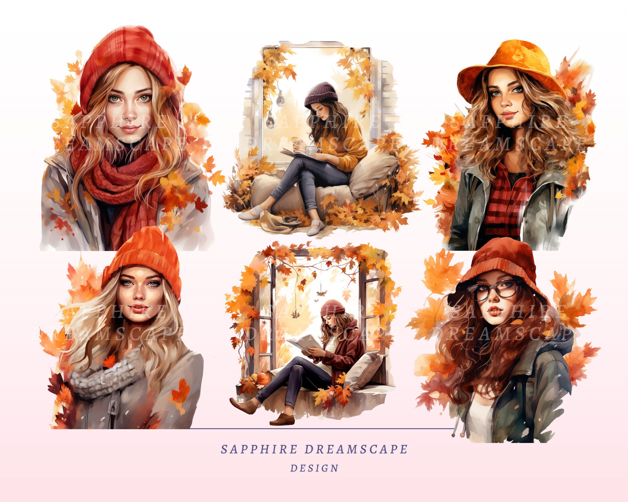 25 Autumn Girl Clipart High Quality Transparent Pngs Instant - Etsy