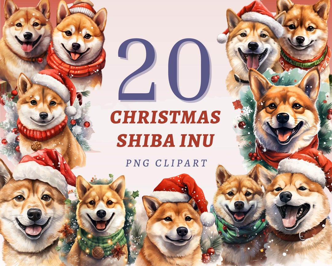 20 Christmas Shiba Inu Clipart, High Quality Transparent Pngs, Instant ...