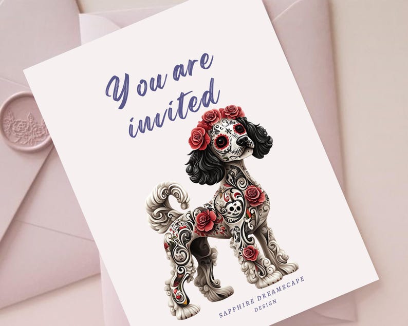 40 Day of the Dead Dog Clipart Colorful Sugar Skull Puppy PNG Set ...