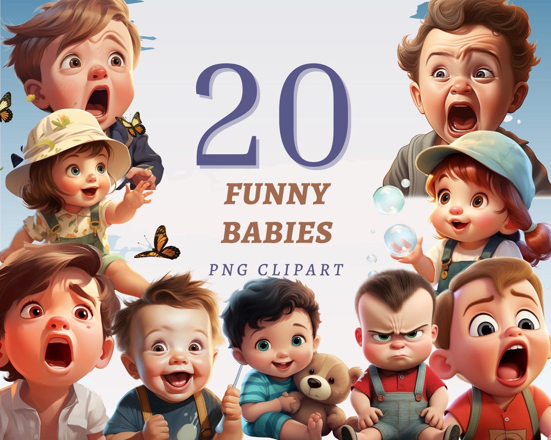 20 Funny Babies Clipart, High Quality Transparent Pngs, Instant ...