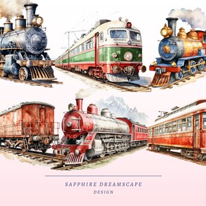 25 Watercolor Train Clipart, High Quality Transparent Pngs, Instant ...