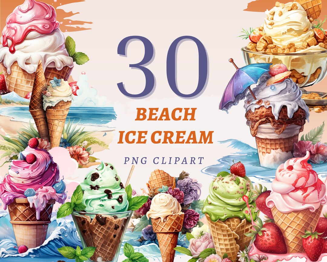 30 Beach Ice Cream Clipart, High Quality Transparent Pngs, Instant ...