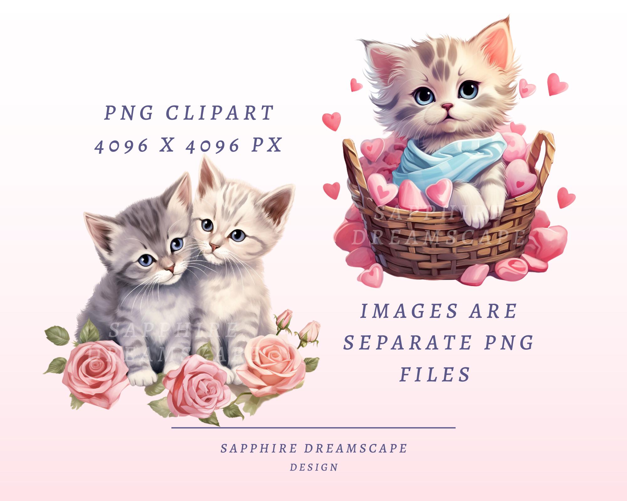 40 Kittens in Love Clipart, High Quality Transparent Pngs, Instant ...