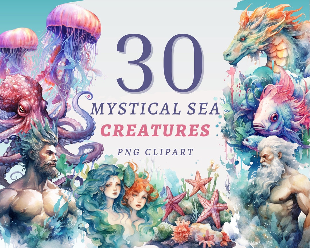 30 Mystical Sea Creatures Clipart, High Quality Transparent Pngs ...