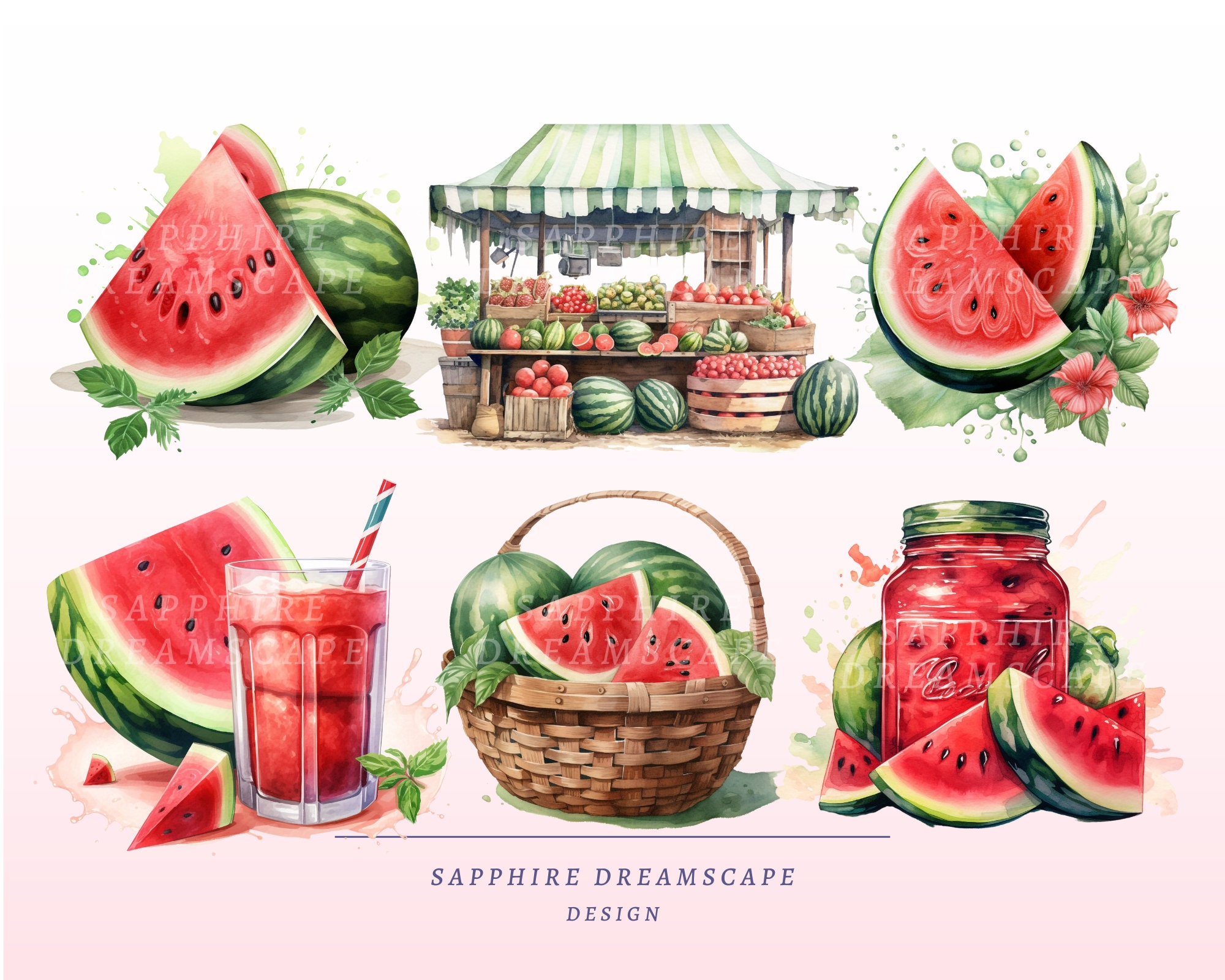 45 Watercolor Watermelon Clipart, High Quality Transparent Pngs ...