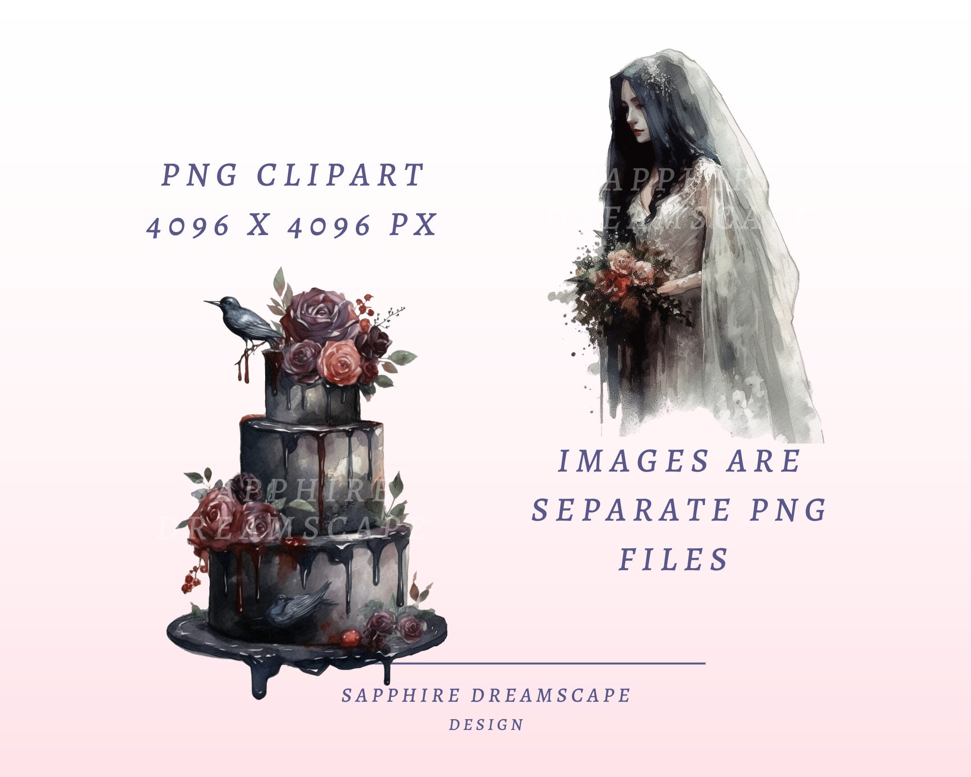 25 Gothic Wedding Clipart High Quality Transparent Pngs - Etsy