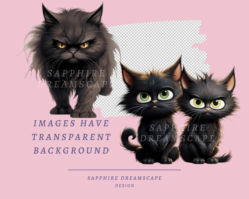 30 Grumpy Black Cat Clipart, High Quality Transparent Pngs, Instant ...