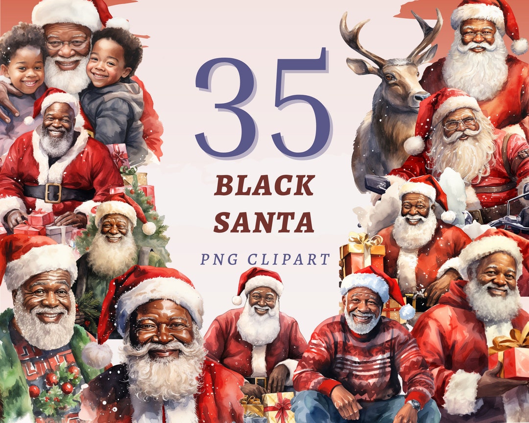 35 Black Santa Clipart, High Quality Transparent Pngs, Instant Download ...