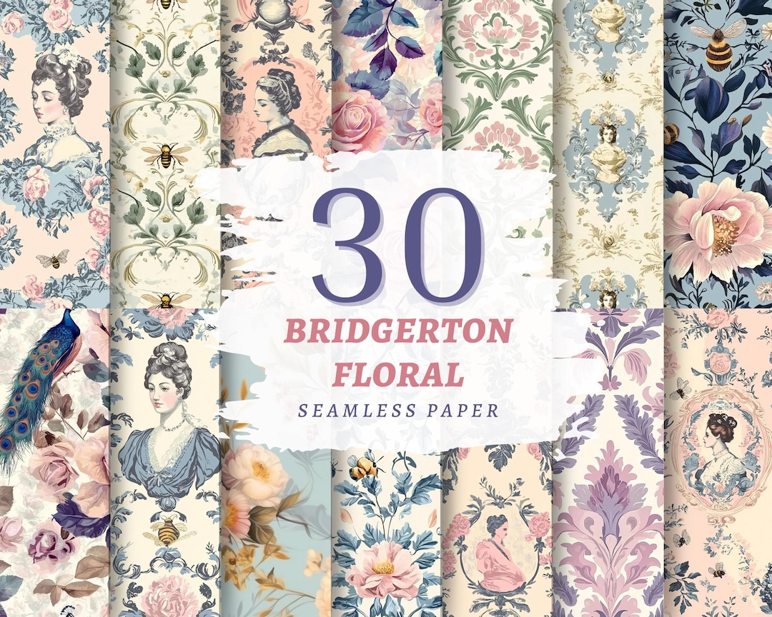 Bridgerton Floral Digital Paper, High Quality Jpgs, Instant Download ...