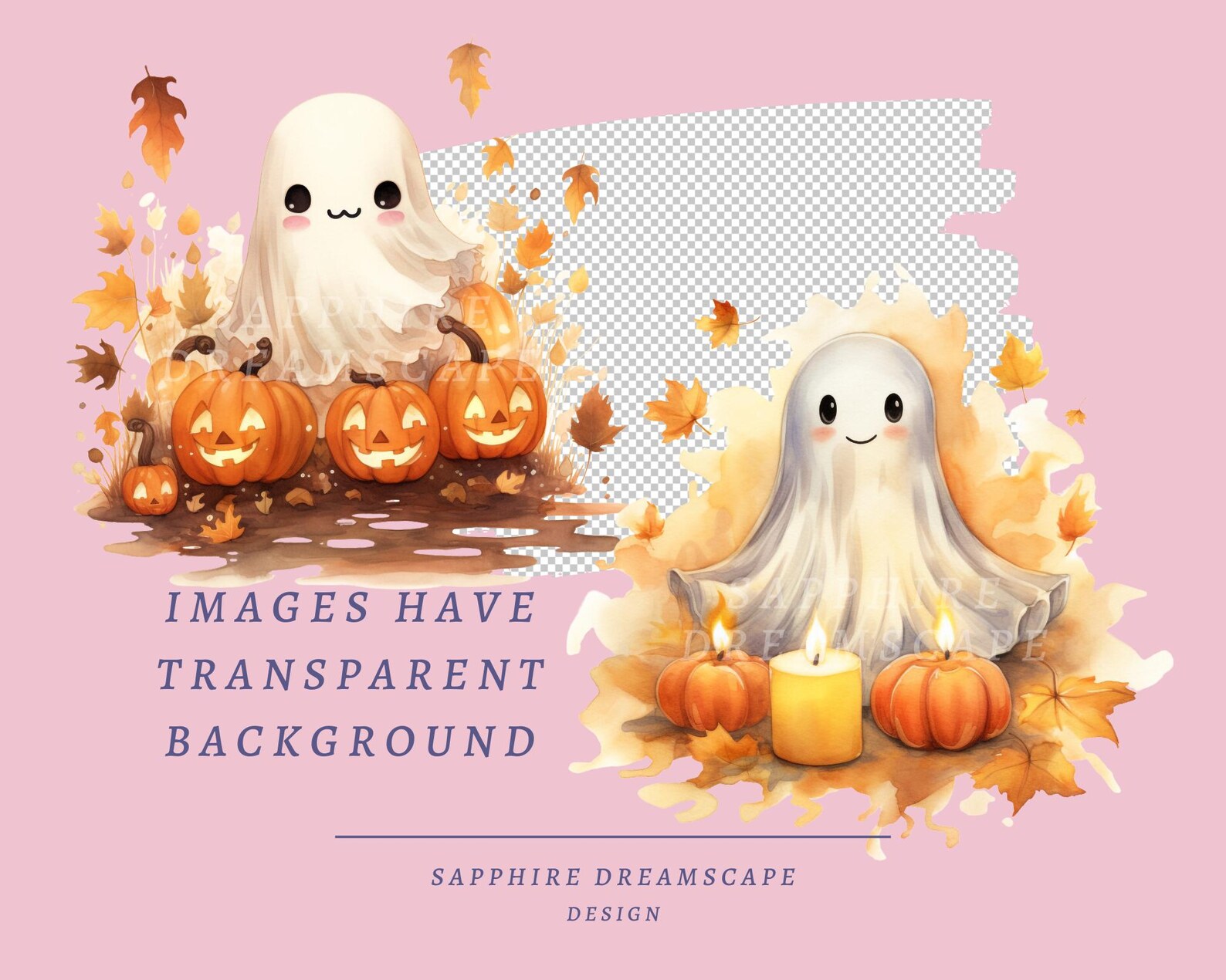 25 Autumn Little Ghost Clipart, High Quality Transparent Pngs, Instant ...