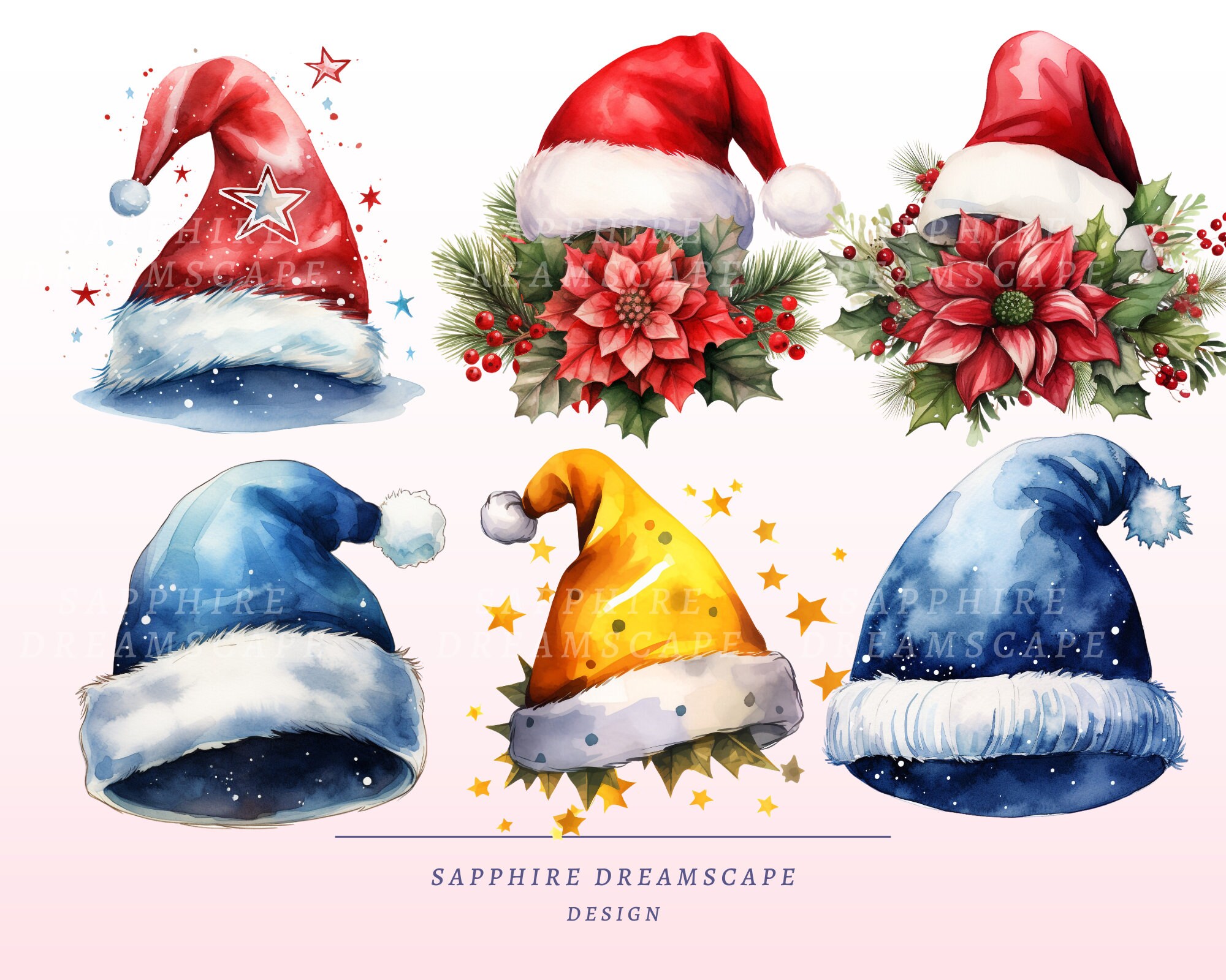 35 Santa Hats Clipart, High Quality Transparent Pngs, Instant Download ...