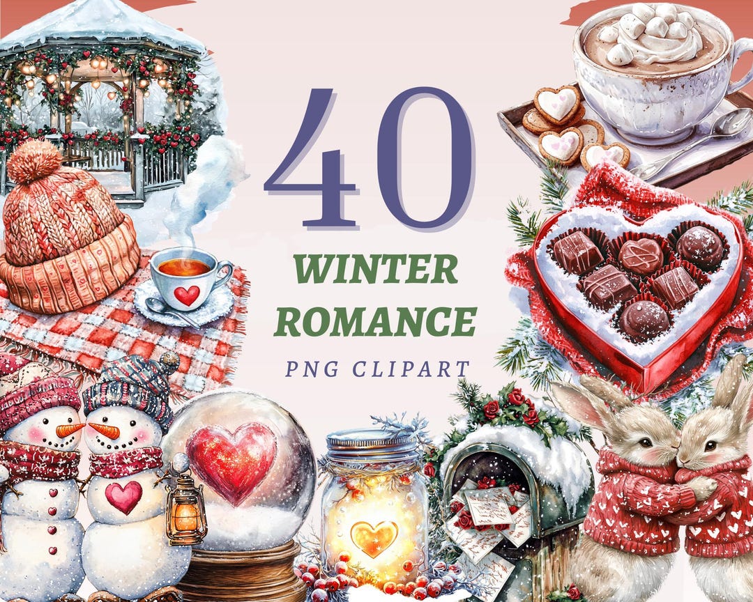 40 Winter Romance Clipart, High Quality Transparent Pngs, Instant ...