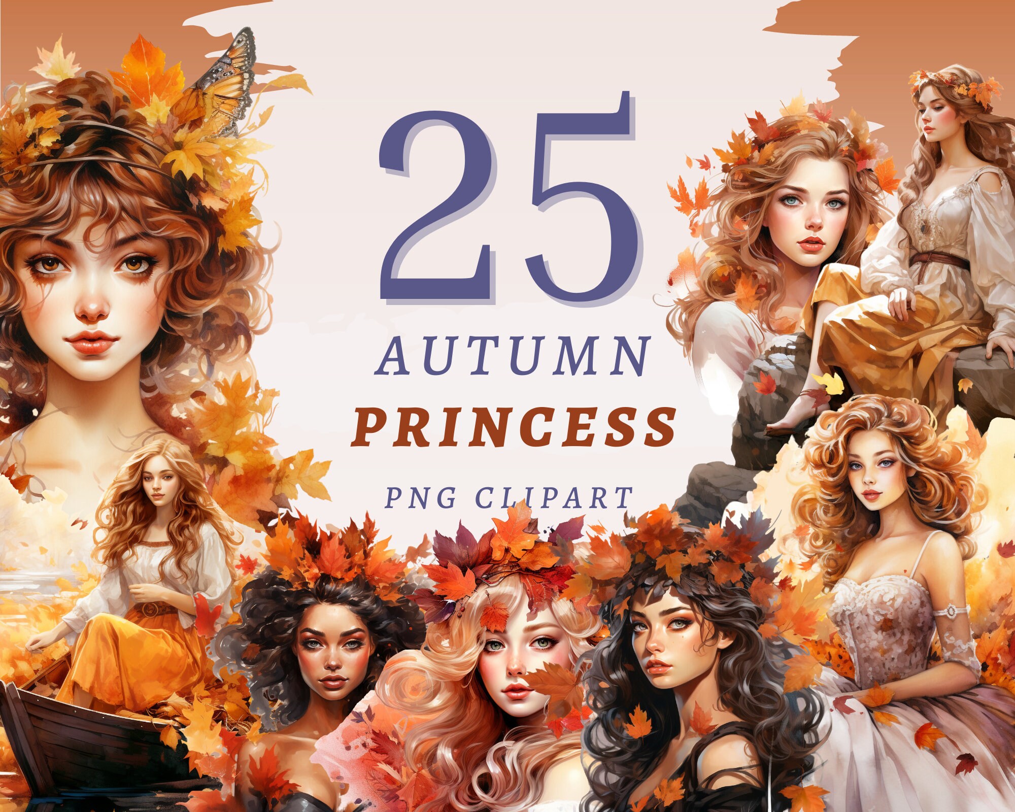 25 Autumn Princess Clipart High Quality Transparent Pngs - Etsy