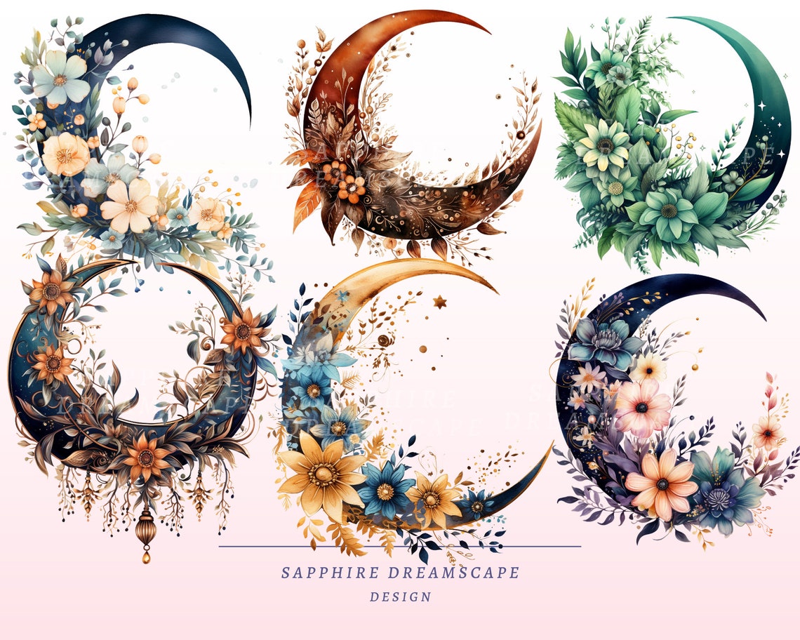 25 Boho Moon Clipart, High Quality Transparent Pngs, Instant Download ...