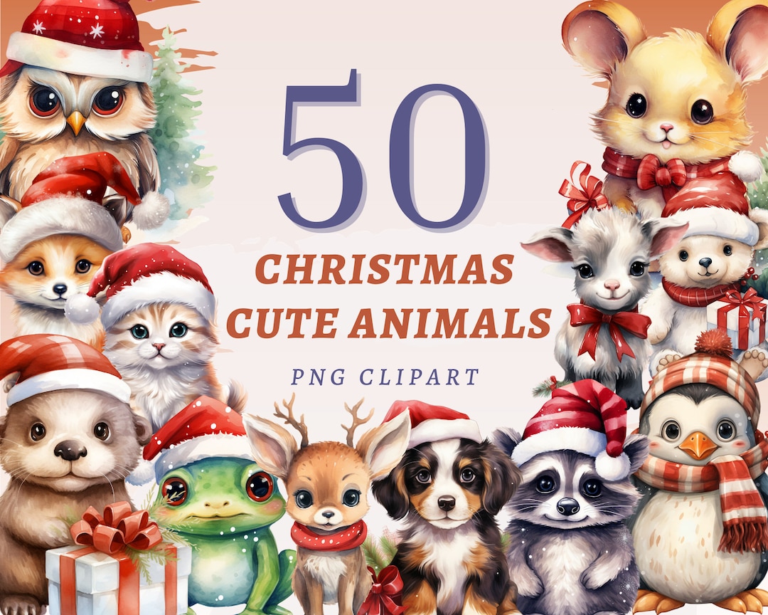 50 Christmas Cute Animals Clipart, High Quality Transparent Pngs ...