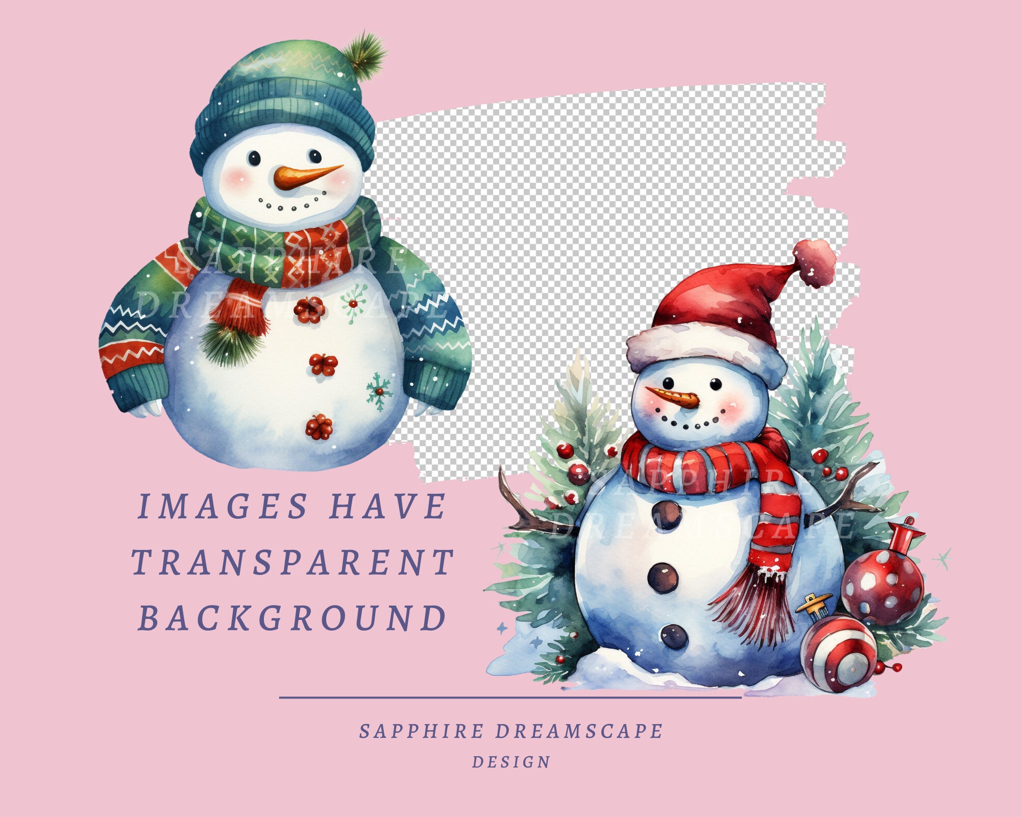 45 Watercolor Snowman Clipart High Quality Transparent Pngs - Etsy