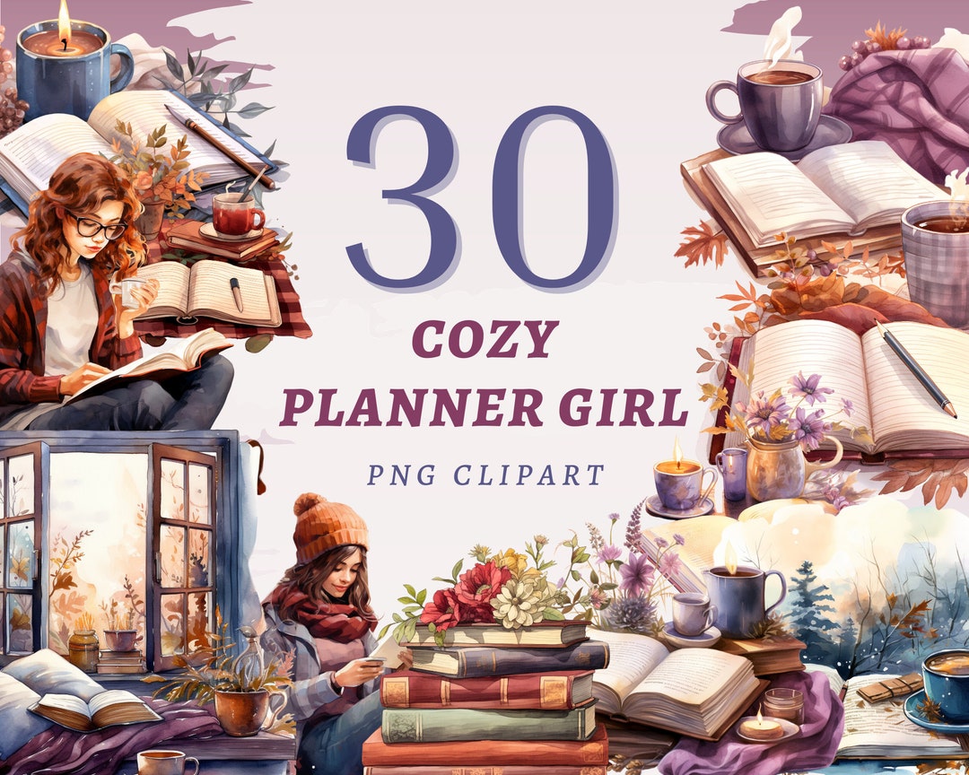 30 Cozy Planner Girl Clipart, High Quality Transparent Pngs, Instant ...