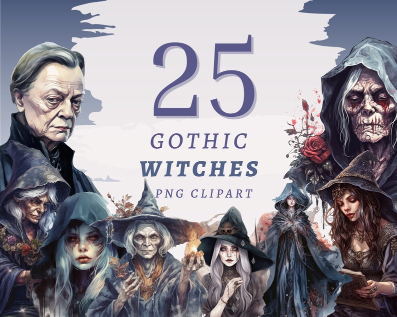 25 Gothic Witches Clipart, High Quality Transparent Pngs, Instant ...