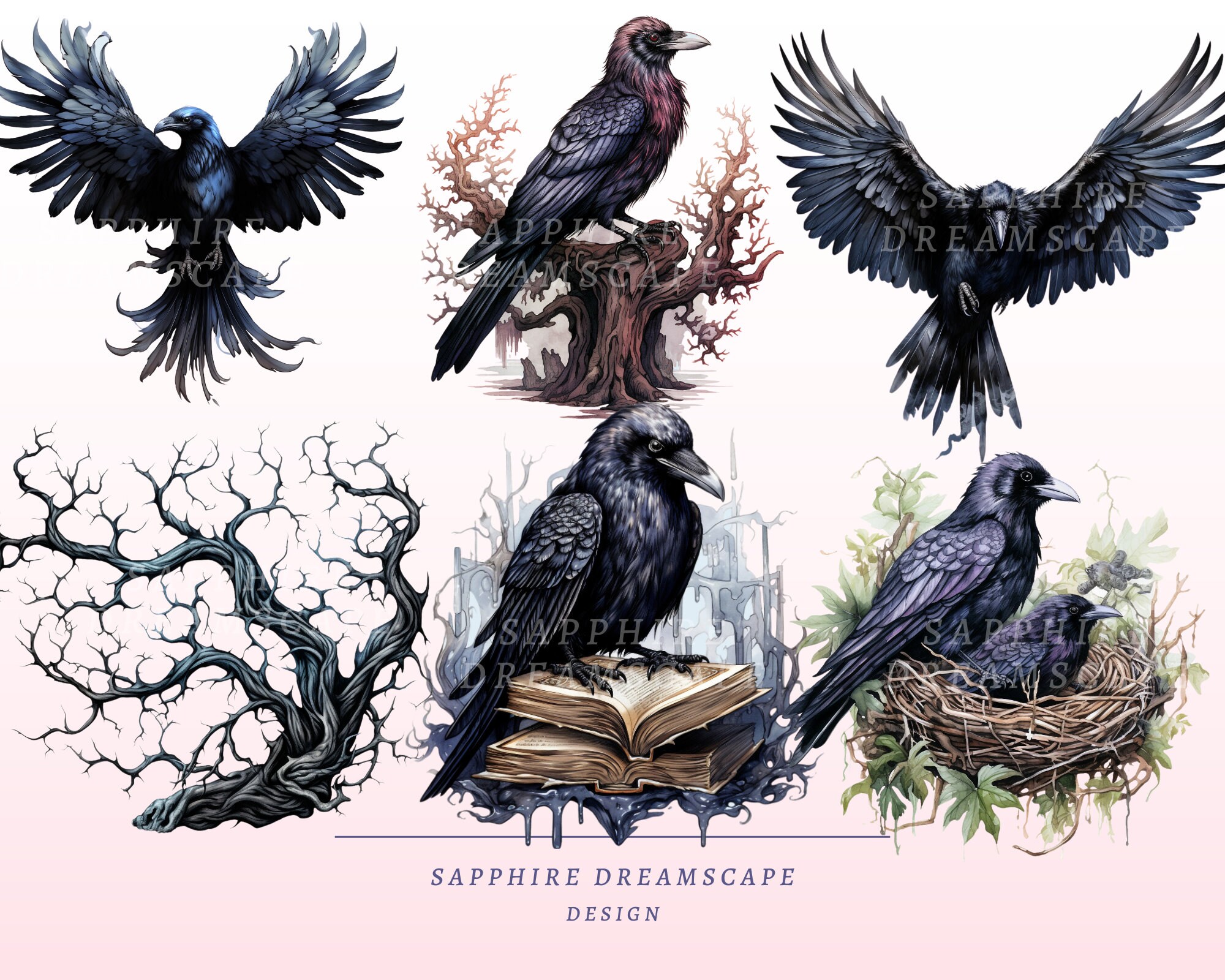 40 Gothic Ravens Clipart, High Quality Transparent Pngs, Instant ...
