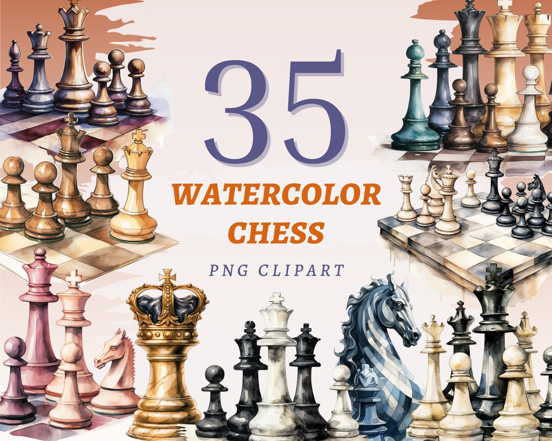 35 Watercolor Chess Clipart, High Quality Transparent Pngs, Instant ...