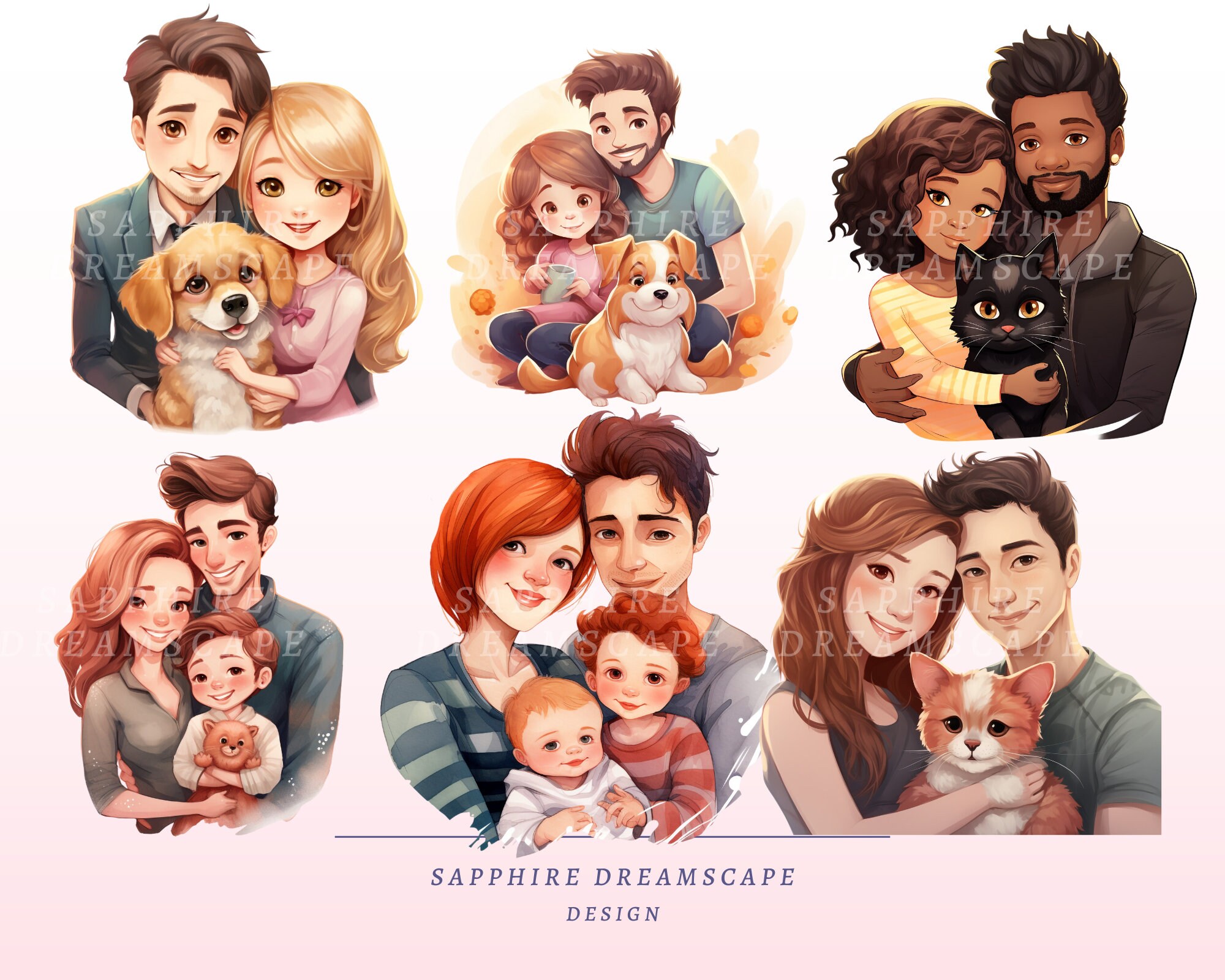 35 Chibi Family Clipart, High Quality Transparent Pngs, Instant ...