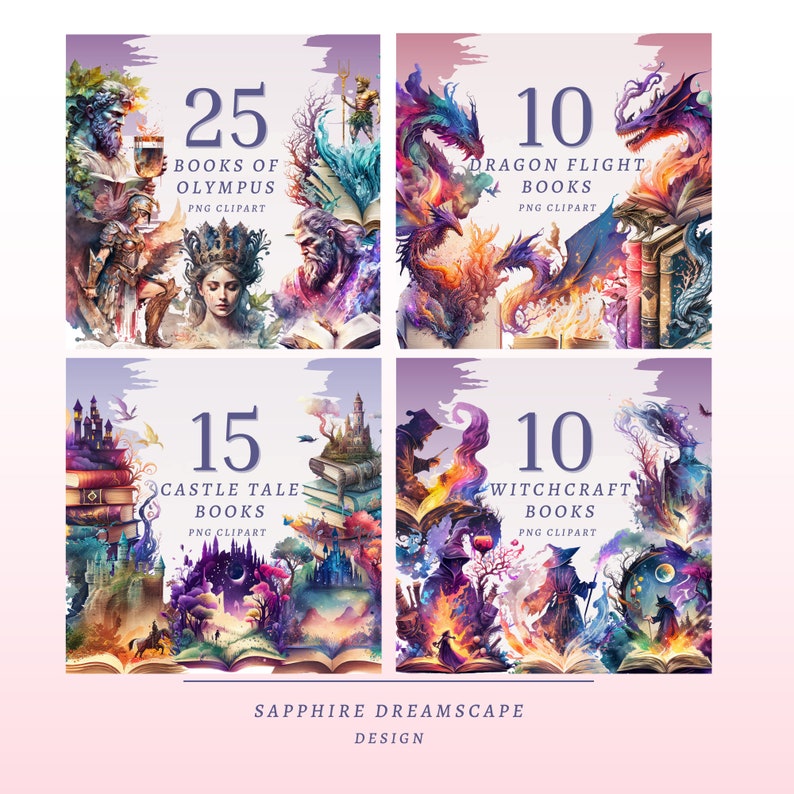 85 Fantasy Books Clipart Megapack High Quality Transparent - Etsy