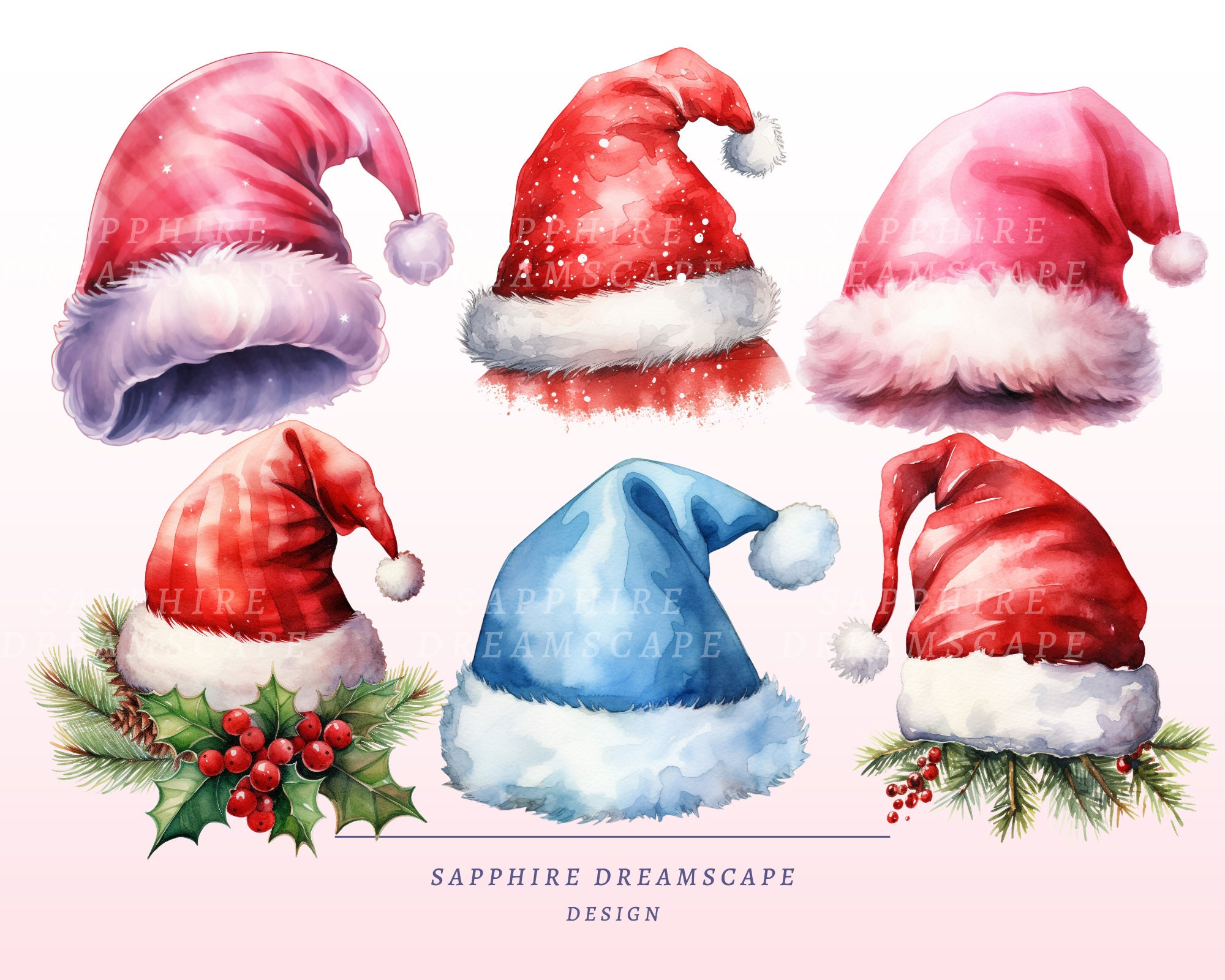 35 Santa Hats Clipart, High Quality Transparent Pngs, Instant Download ...
